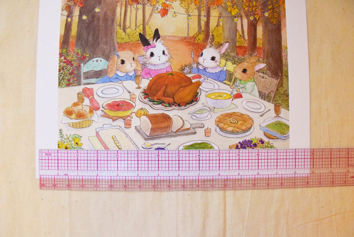 Thanksgiving Dinner Bunnies Art Print / Watercolor - Etsy