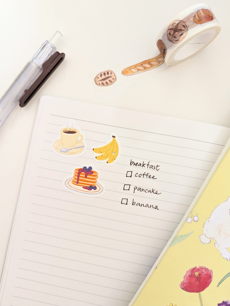 Breakfast and Coffee Sticker Sheet | Journal Stickers | Cute Planner ...