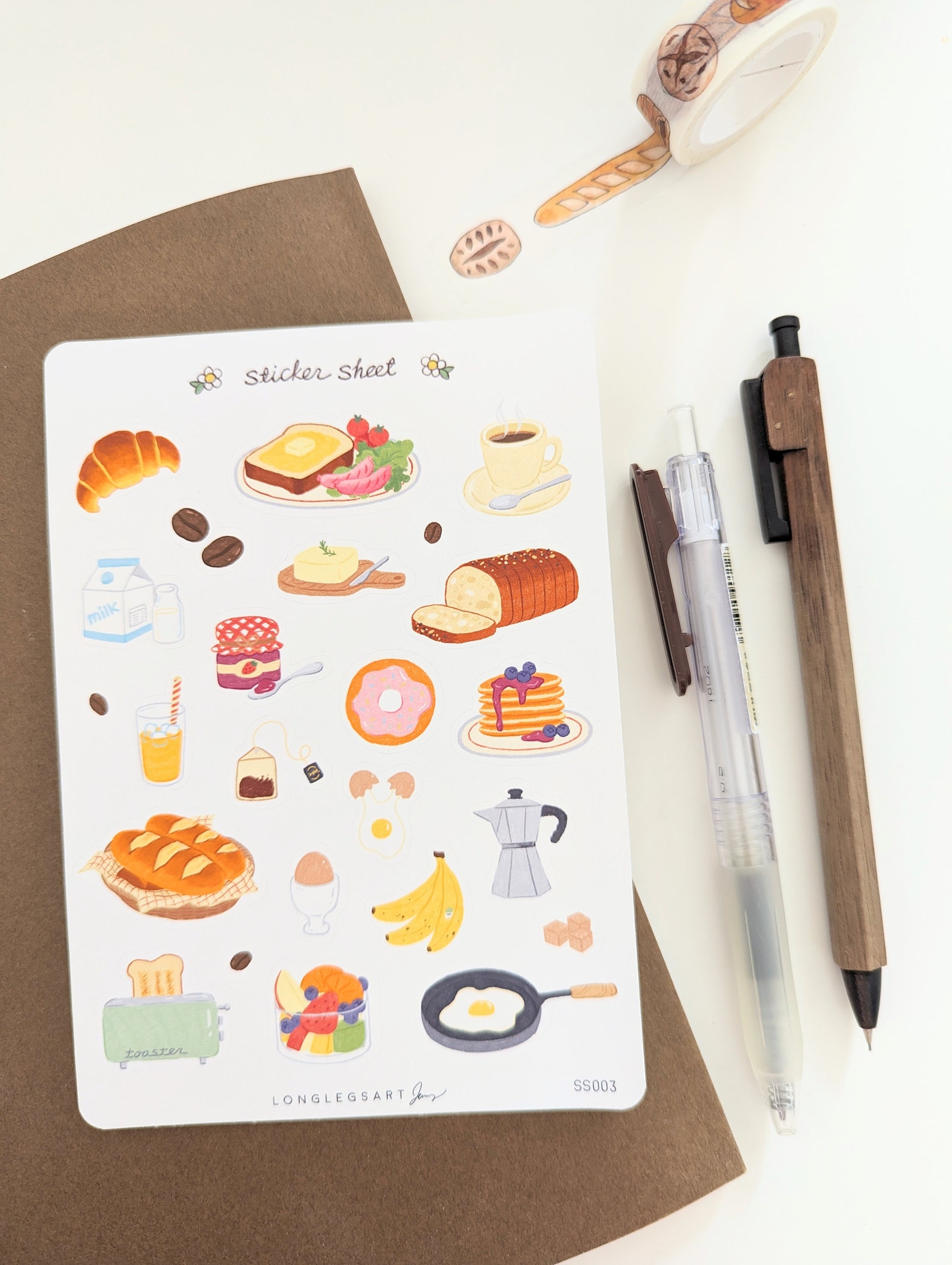 Breakfast and Coffee Sticker Sheet Journal Stickers Cute Planner ...