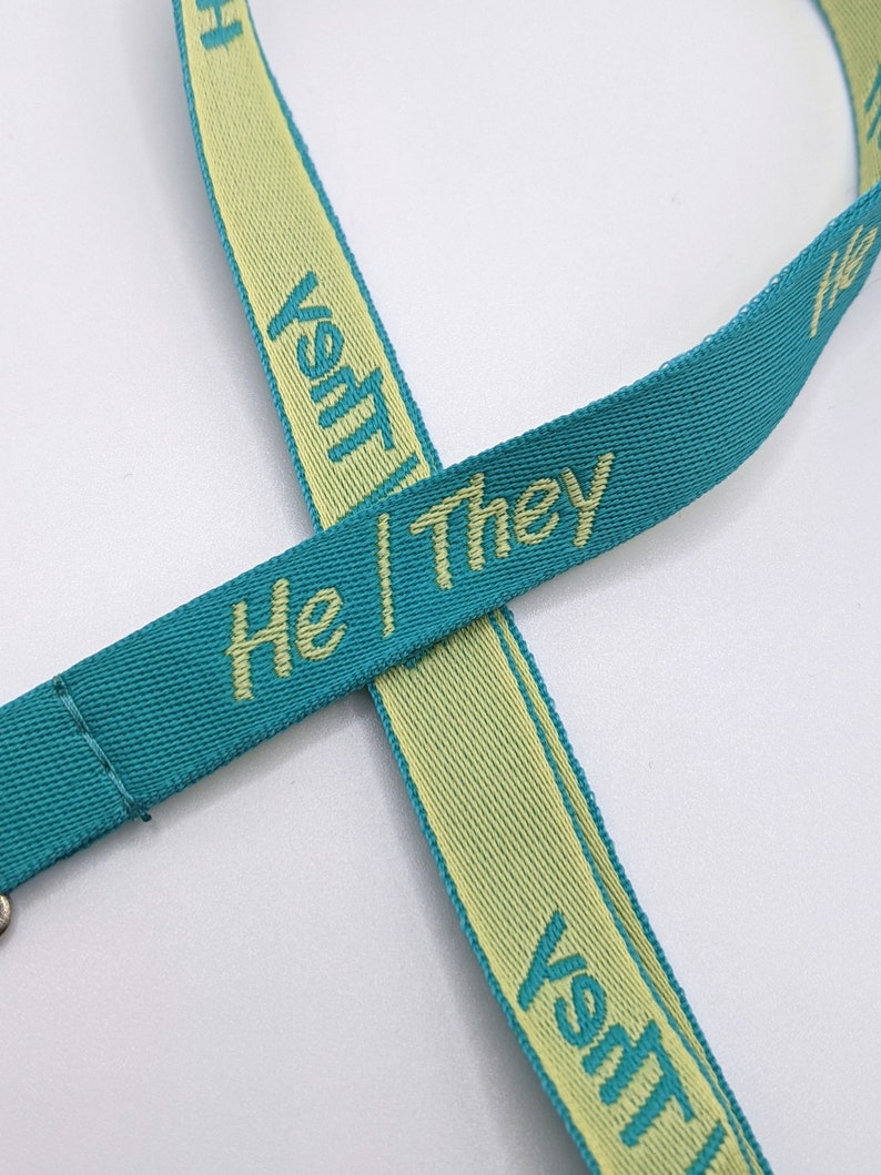 Pronoun Lanyard HE/THEY for Work, College, School ID Card or Employee ...