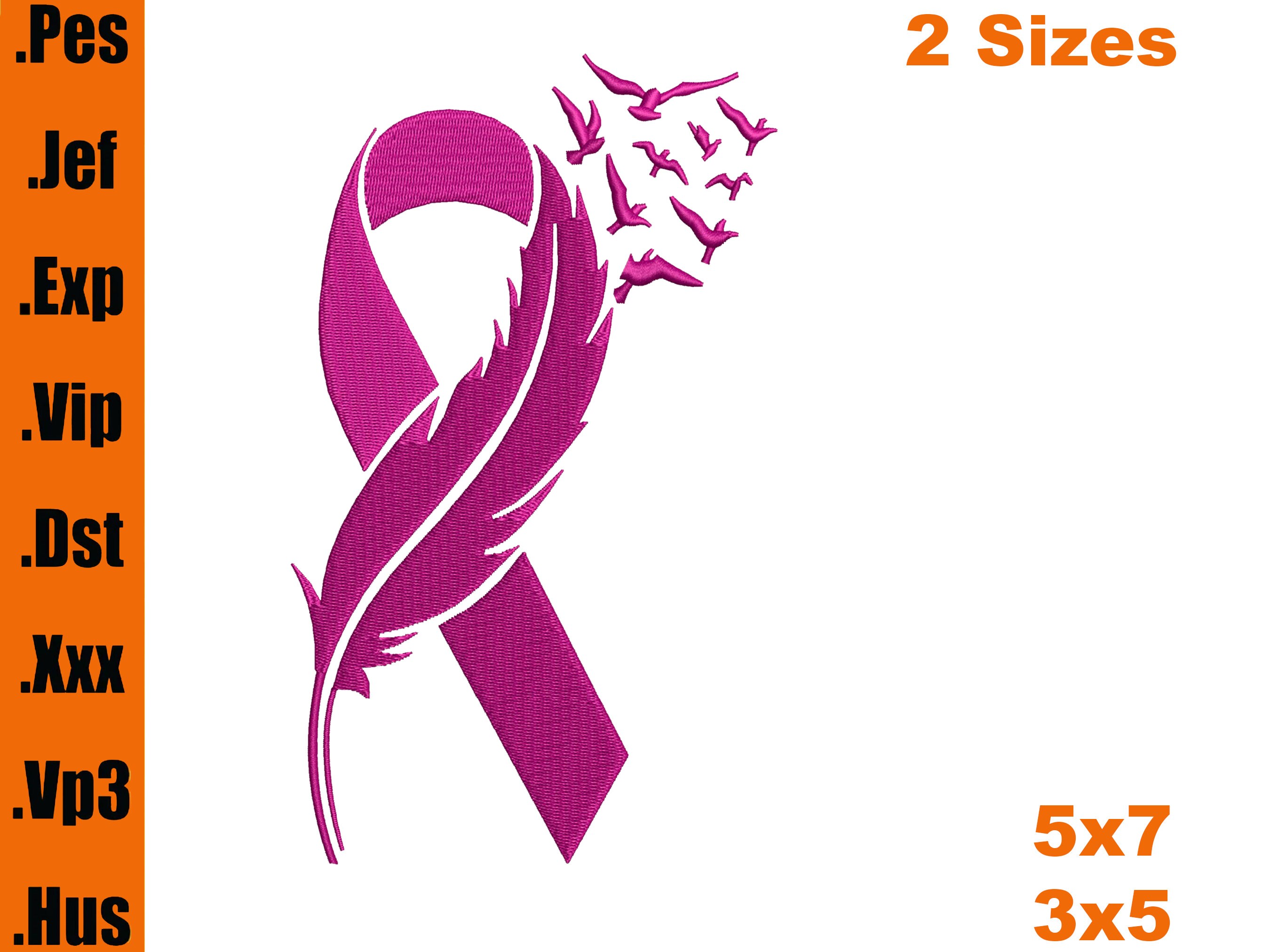 Cancer Ribbon Machine Embroidery Design, Stitch Design, Cancer ...