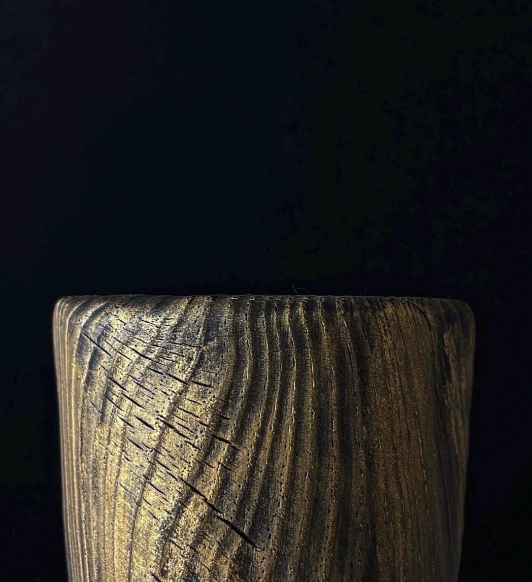 Yakisugi Larch Wood Vase Stained With Gold 焼杉 - Etsy