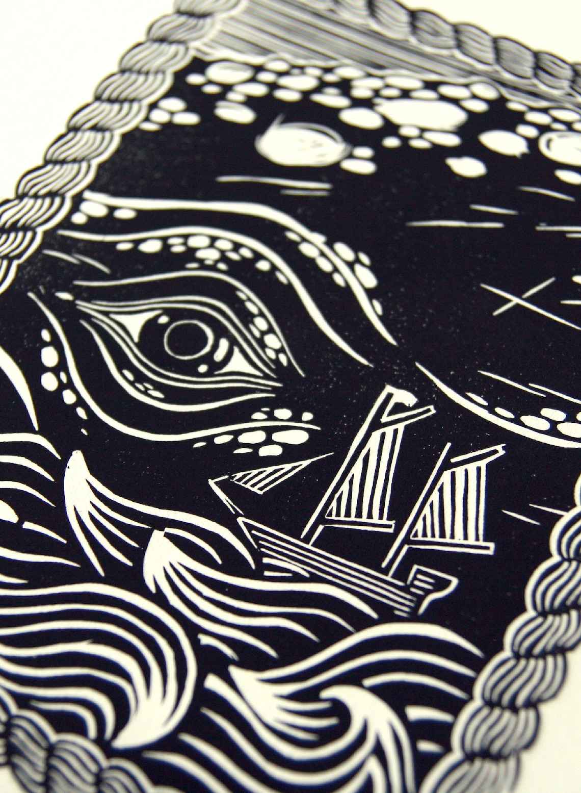 Original Linocut MOBY DICK Whale Art Nautical Theme Gift for - Etsy