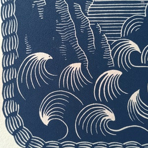Linocut Artwork Linocut Handmade Nautical Lino Print Gift for - Etsy