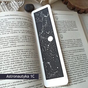 Unique Linocut Cosmic Bookmark, Unique Sci-fi Astronautics Hand Printed Bookmarks for Book Lover ...