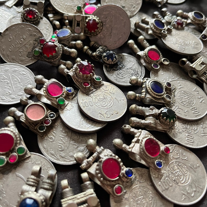 Gorgeous Vintage Kuchi Tribal Coins Jeweled COINS Tribal Belly Dance ...