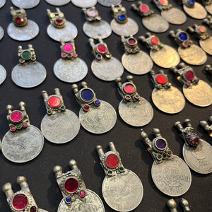 Gorgeous Vintage Kuchi Tribal Coins Jeweled COINS Tribal Belly Dance ...