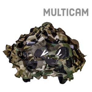 Helmet Scrim Ghillie Cover: Universal Fit, Milsim Multicam M81 ...