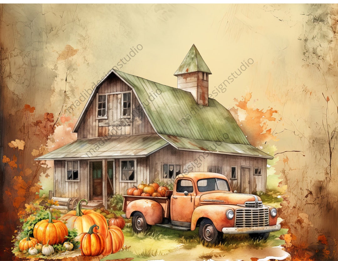 Fall Rice Paper Printable, Fall Pumpkins Png, Decoupage Paper, Autumn ...