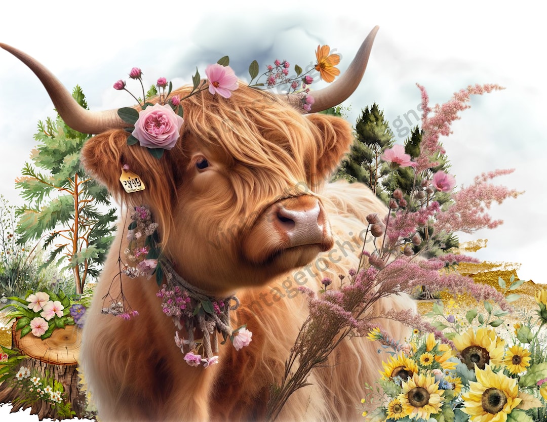 A4 Highland Cow Digital Download, Down on the Farm Printable, Farm ...