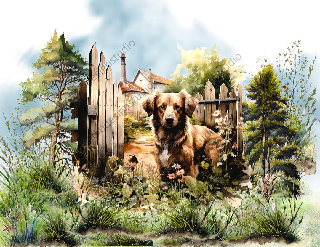 Dog Printable for Decoupage, Clipart, Crafting, Digital Download, Farm ...