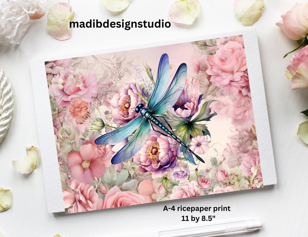 Floral Design Rice Paper Print, Decoupage, Crafting, Scrapbooking ...