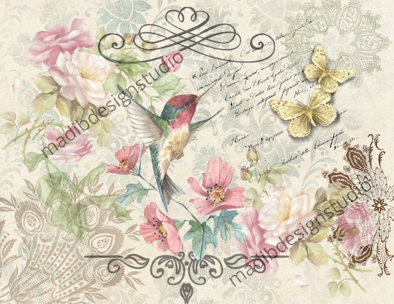 Mixed Media Printable Clipart for Crafters Birds for | Etsy