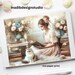 Lady Reading Rice Paper Print, Decoupage, Crafting, Scrapbooking, Birds ...