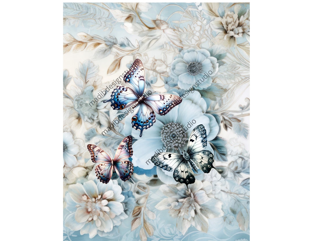 Butterfly Printable, Digital Png File, Butterfly Rice Paper Print ...