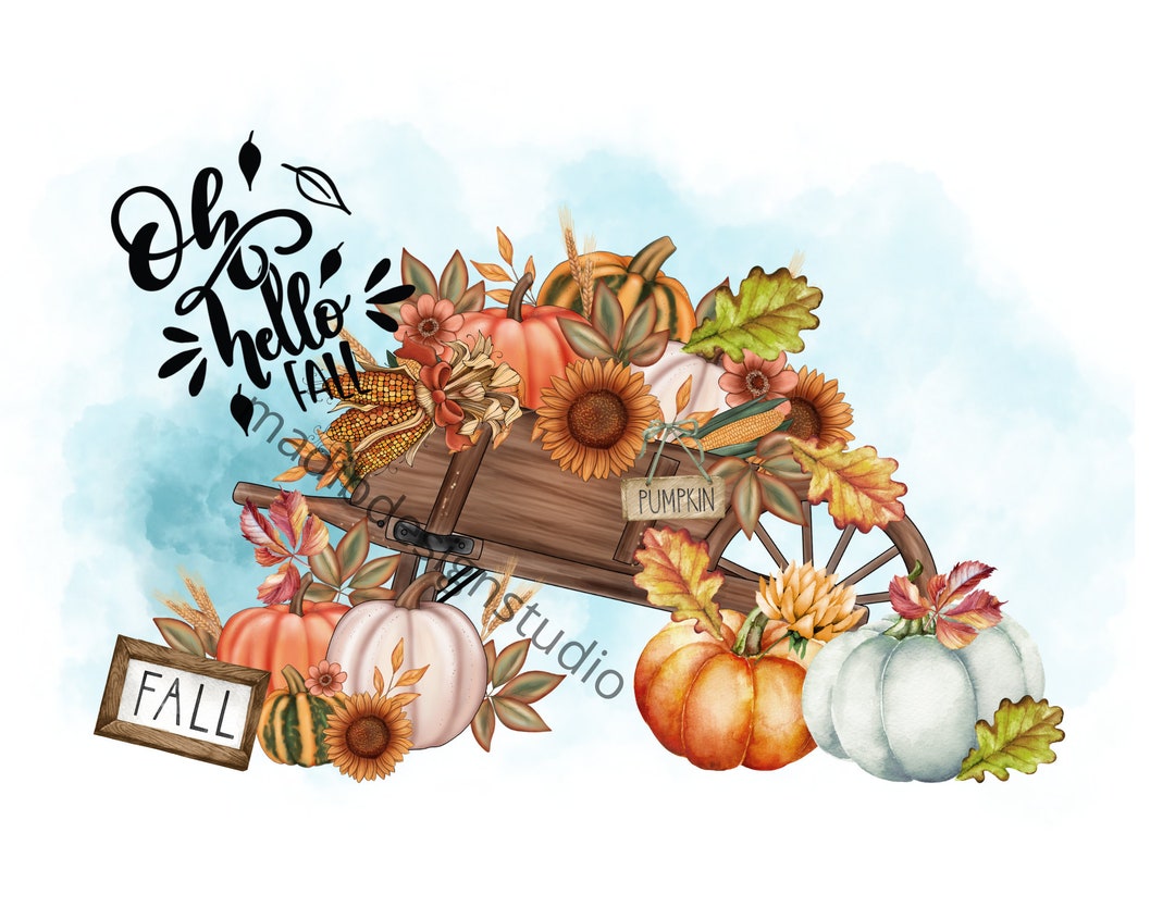Fall Decoupage Fall Clipart for Crafters Red Truck - Etsy