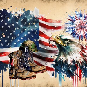 Patriotic Decoupage Rice Paper Png File, Forth of July Printable ...