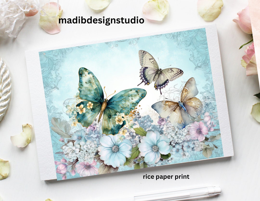 Floral Design Rice Paper Print, Decoupage, Crafting, Scrapbooking ...