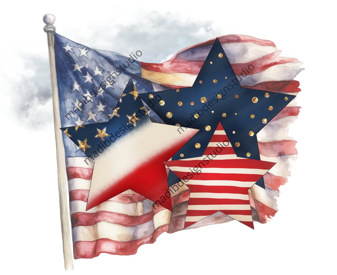 Patriotic Decoupage Rice Paper Png File, Forth of July Printable ...