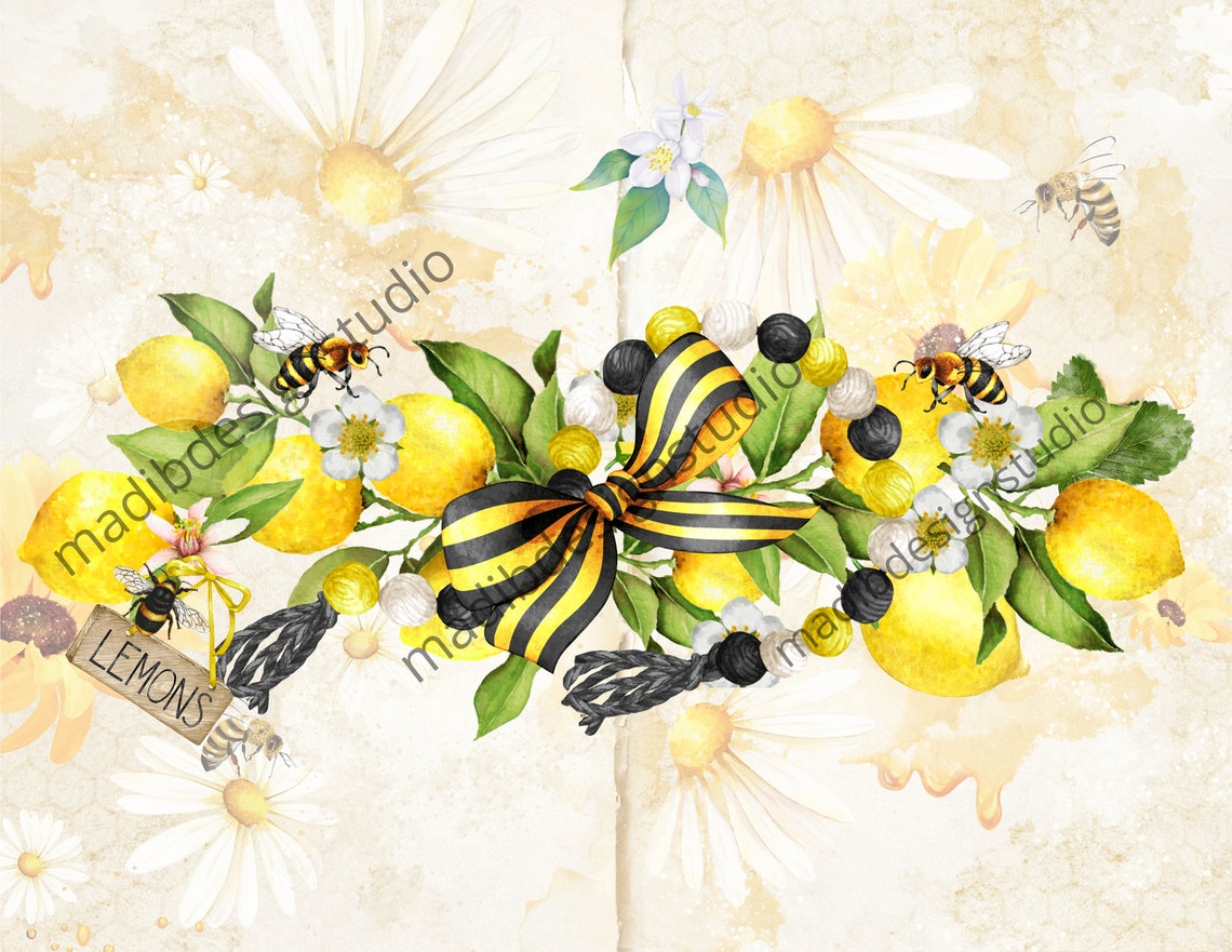 Lemon Decoupage Rice Paper Printable Lemon Png File Clipart - Etsy