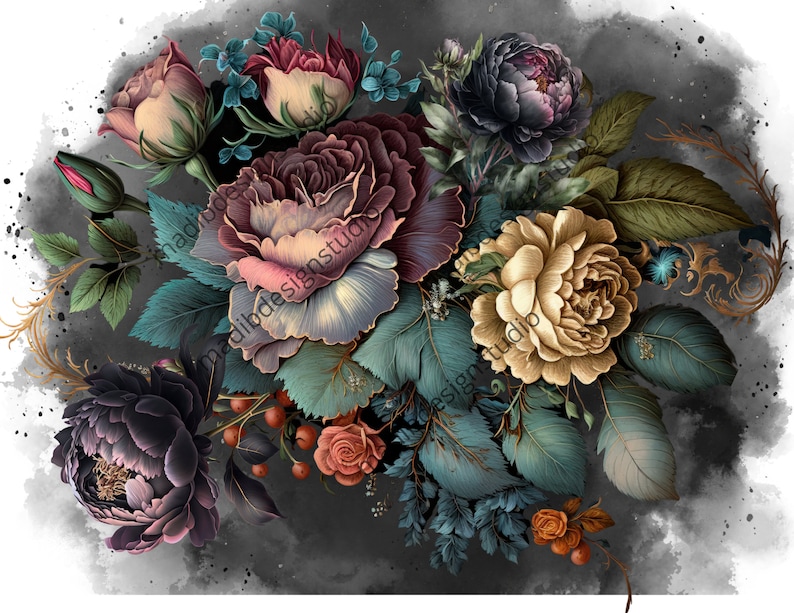 Floral Decoupage Paper Design Floral Rice Paper Design Png - Etsy