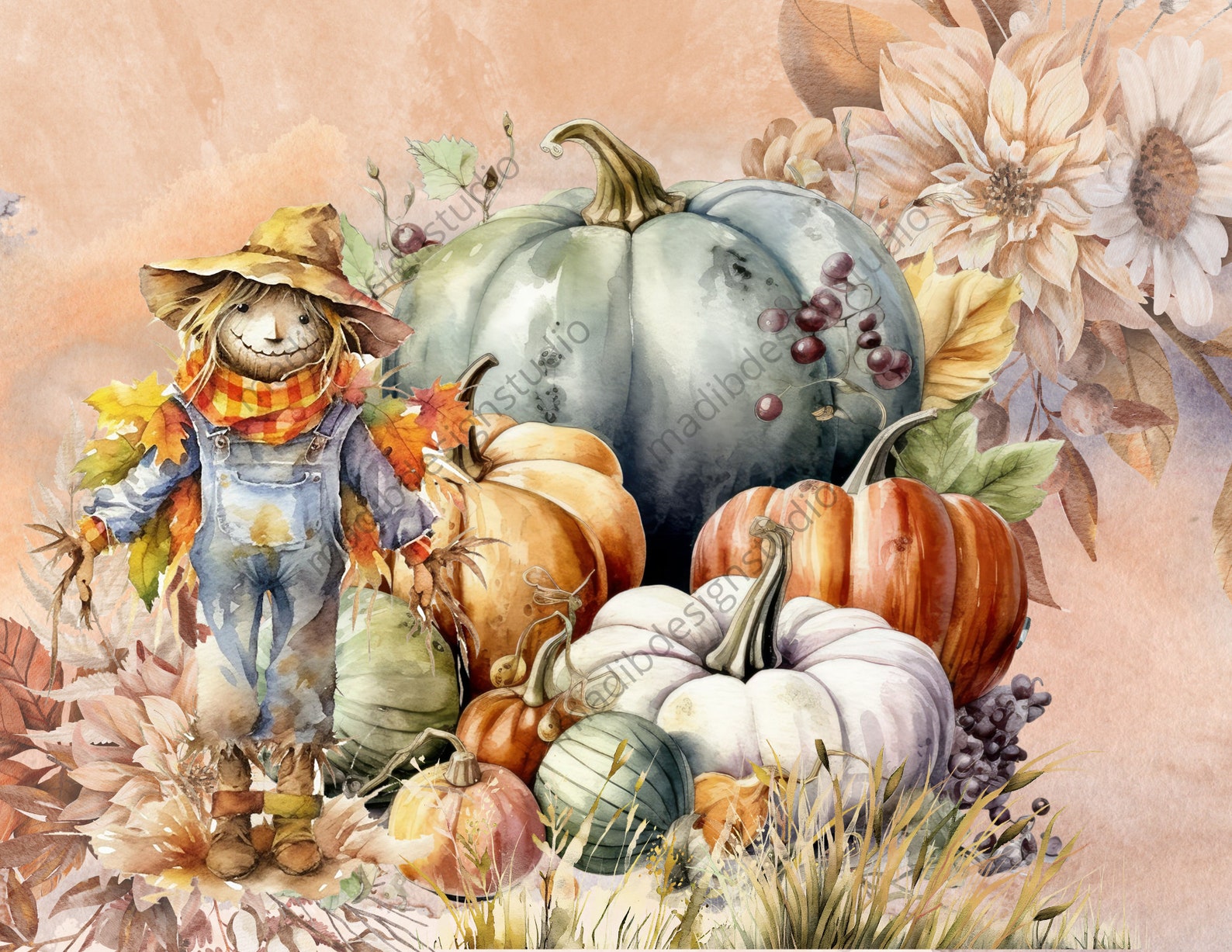 Fall Rice Paper Printable, Fall Pumpkins Png, Farm Truck, Decoupage ...