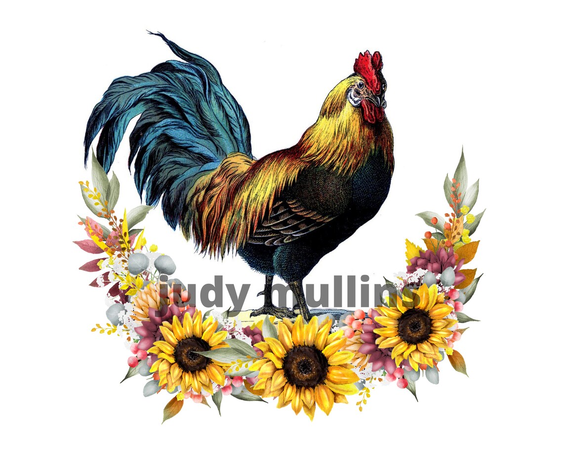 Rooster for Decoupage Rice Paper Digital Decoupage Design - Etsy