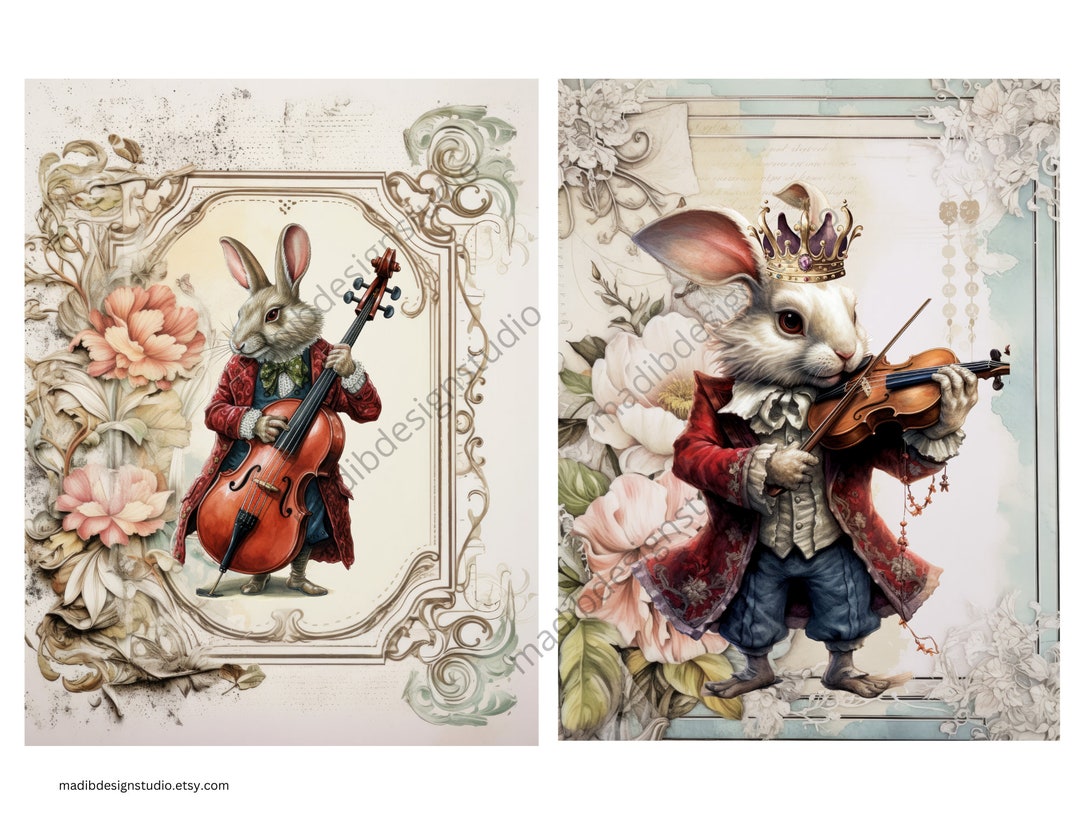 Easter Bunny Digital Download, Rice Paper, Easter Rabbits, Spring ...