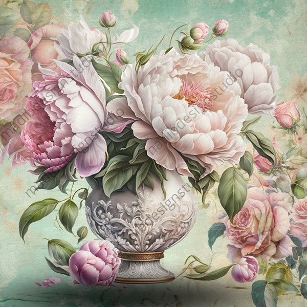 Decoupage Flowers - Etsy