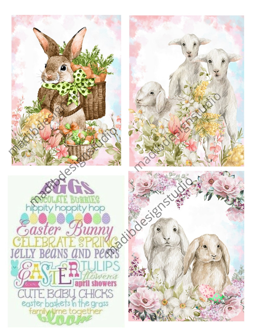 Decoupage Easter Paper, Rice Paper, Easter Printable, Digital Decoupage ...