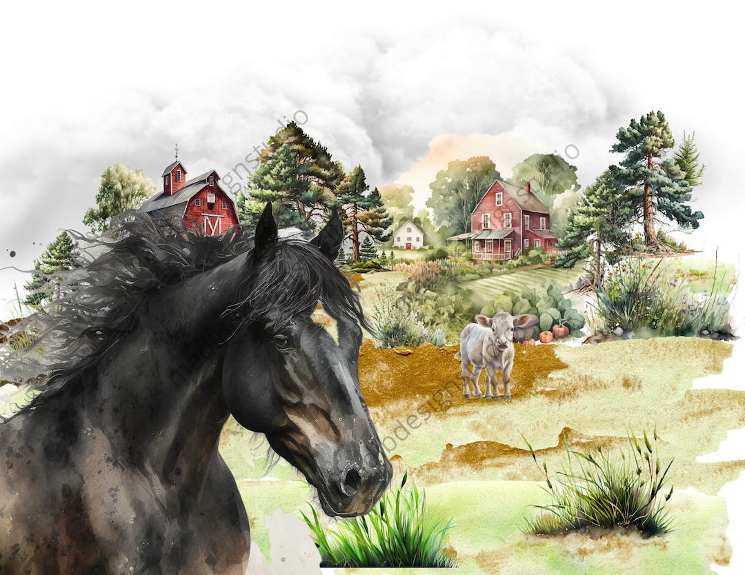 Horse Printable, Farm Animals Png, Decoupage Paper, Farm Printable ...