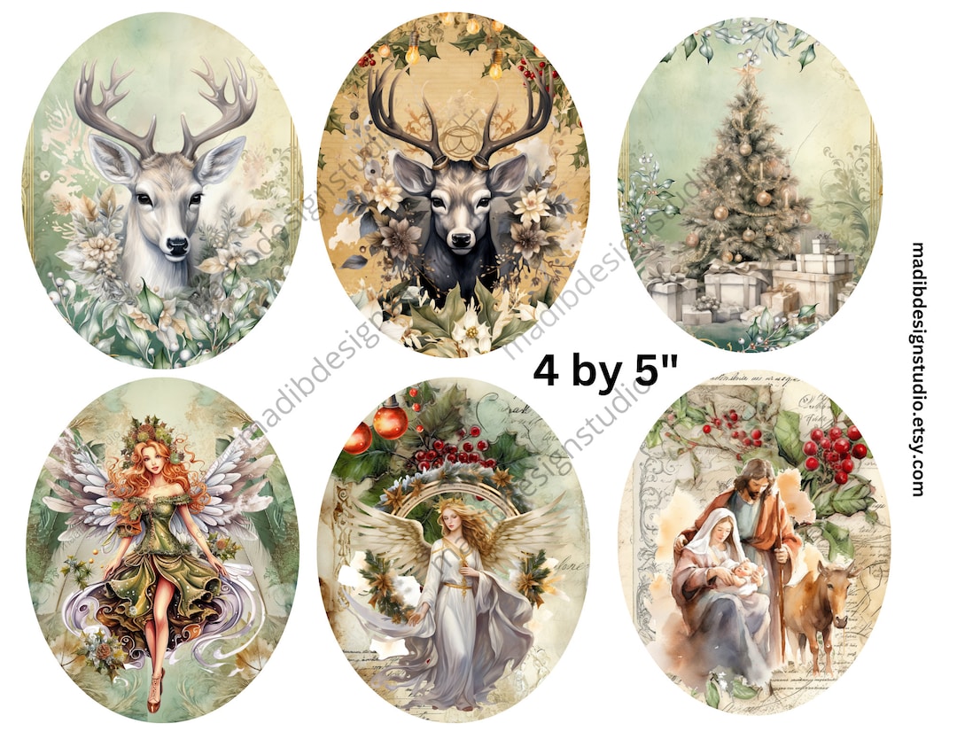 Christmas Ornaments, Instant Download, Rice Paper Printable, Decoupage ...