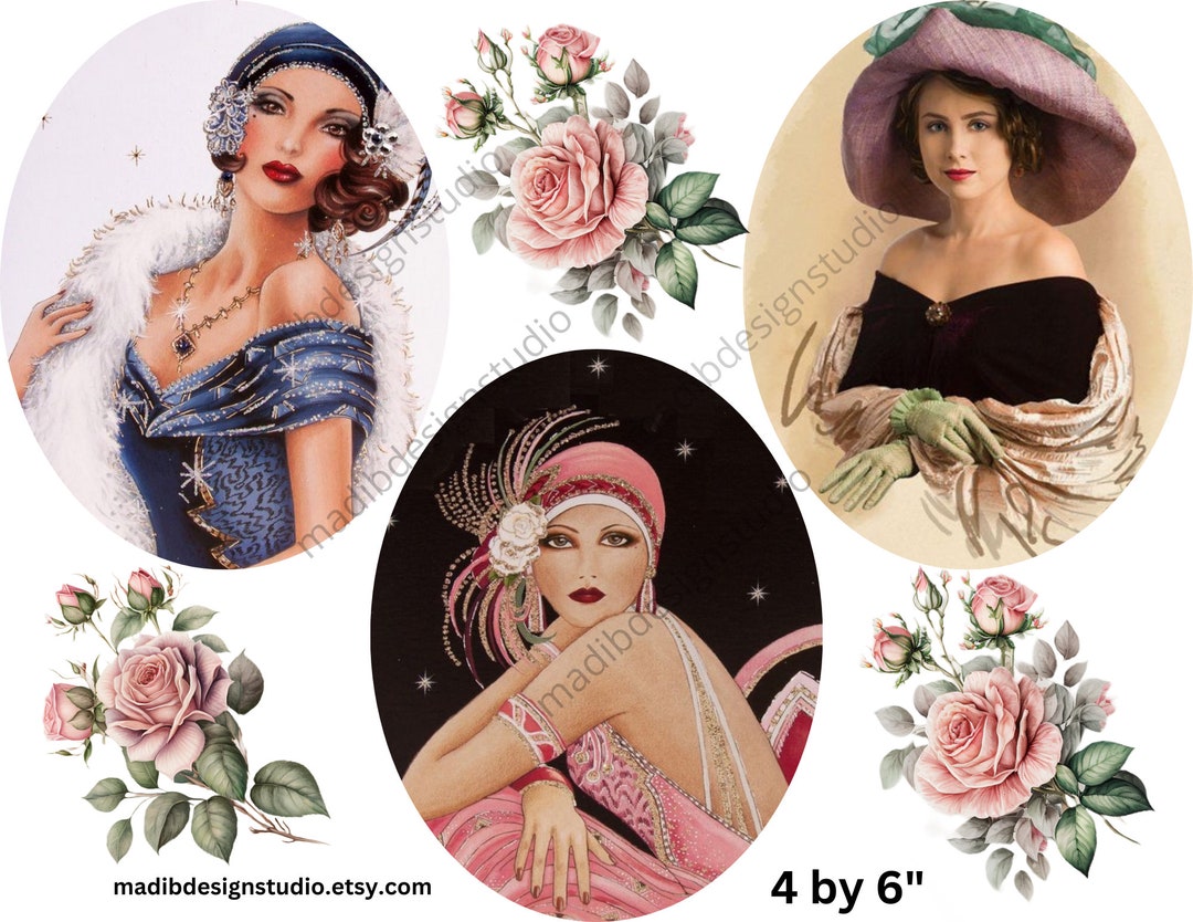 Victorian Lady Decoupage Printable, Instant Download, Victorian Png ...