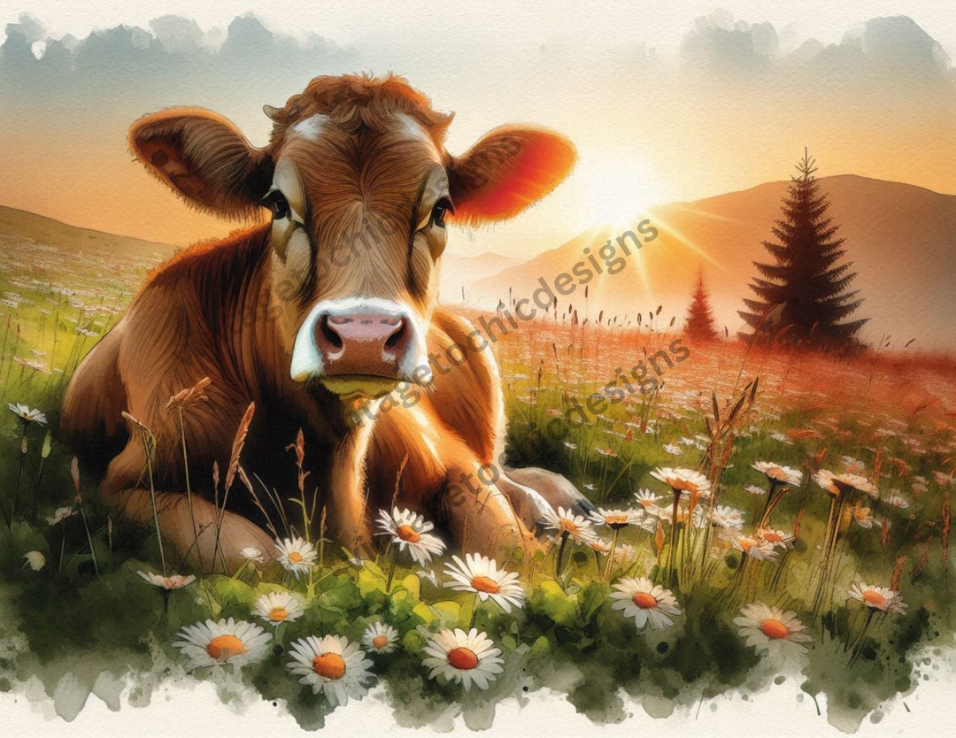 Cow and Farm Printable, Digital Download, Farm Animals Png, Decoupage ...