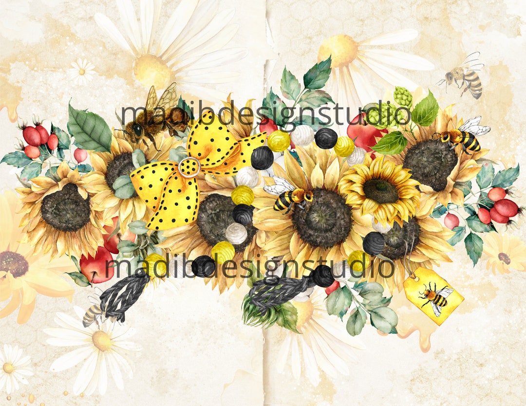 Decoupage Sunflower Clipart, Clipart for Crafters, Sunflower Kitchen ...