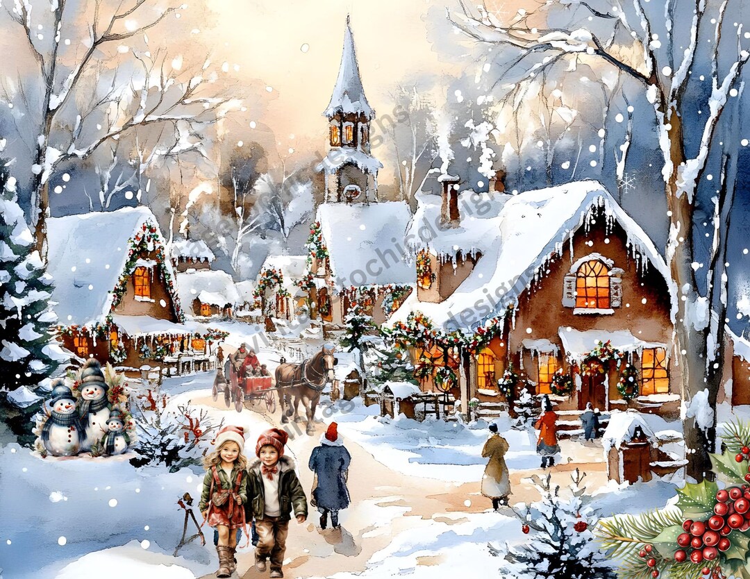 Christmas Digital Art Printable for Decoupage Clipart Scrapbooks ...
