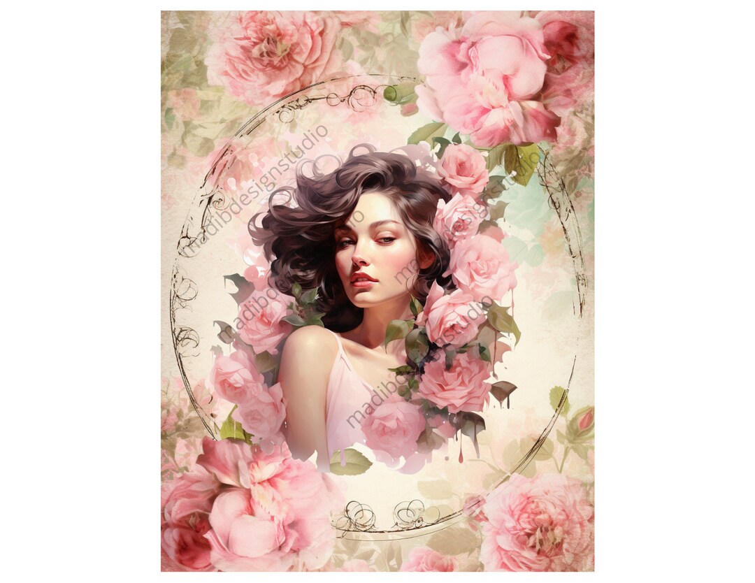 Victorian Lady Decoupage Printable,instant Download, Victorian Png File ...