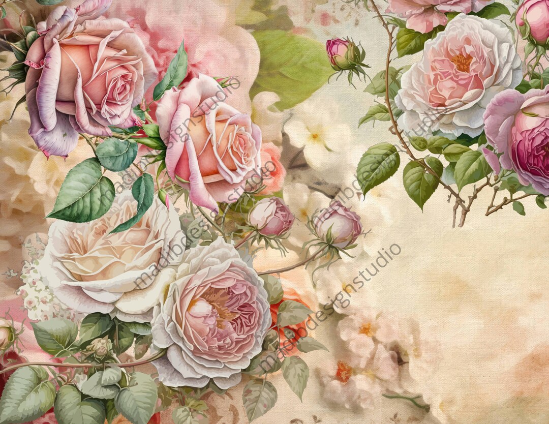 Floral Decoupage Paper Design, Floral Rice Paper Design, Png Floral ...