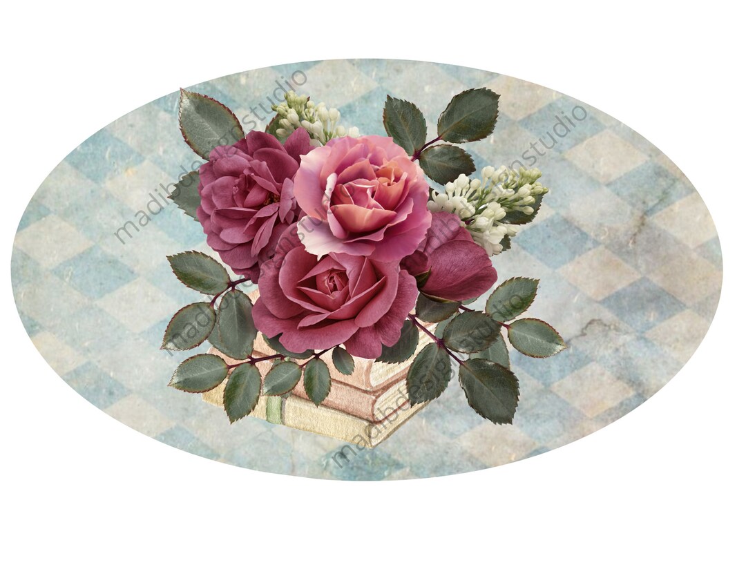 Shabby Pink Roses Decoupage Paper Printable, Shabby Chic Roses, Clipart ...