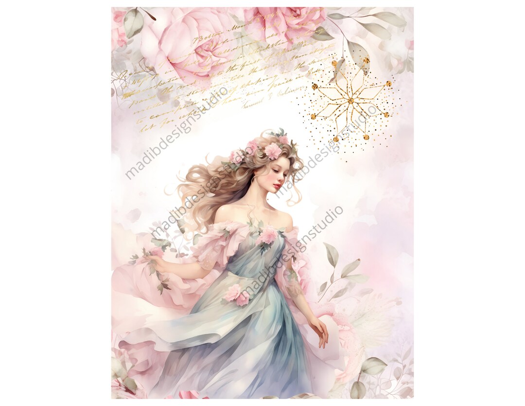 Young Victorian Lady Decoupage Printable,instant Download, Victorian ...