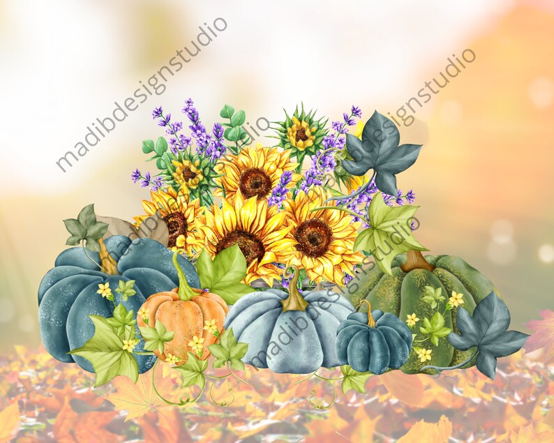 Fall Decoupage Clipart for Crafters Pumpkins and Sunflowers - Etsy