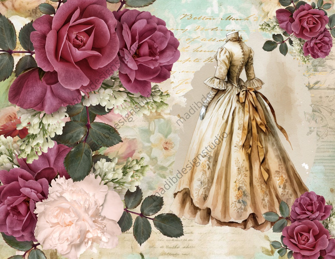 Victorian Decoupage Printable, Victorian Png File, Victorian Clipart ...