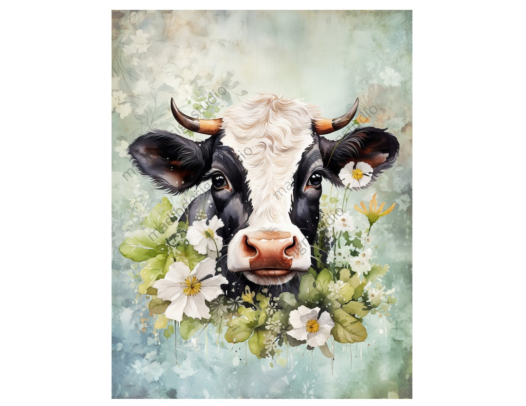 Cow and Farm Printable, Farm Animals Png, Decoupage Paper, Farm ...