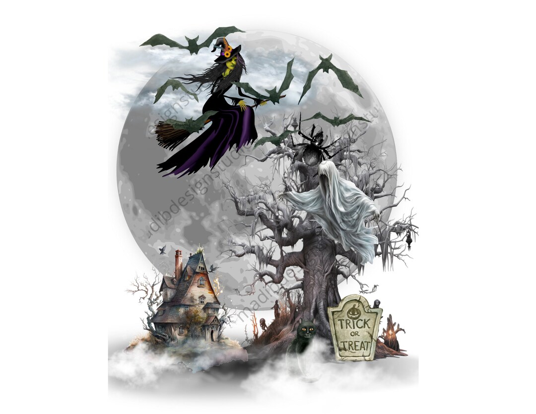 Spooky Halloween Digital Art, Digital Print, Wall Art, Halloween ...