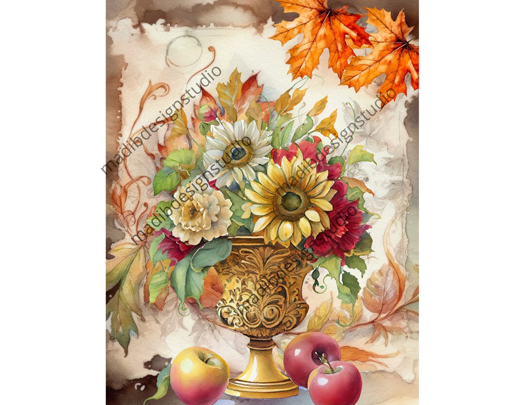 Autumn Pumpkin Printable, Digital Rice Paper Printable, Pumpkins Png ...