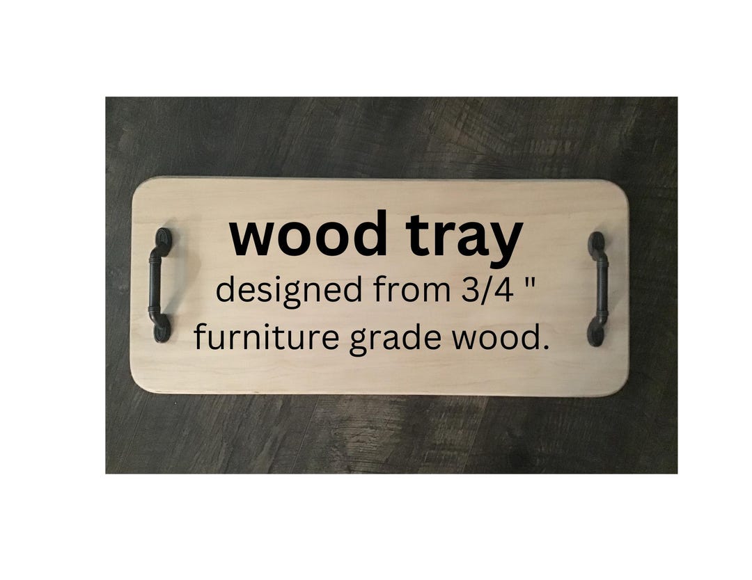 Plain Flat Wood Tray Kit, Tray With Handles, Top Grade Wood Tray ...