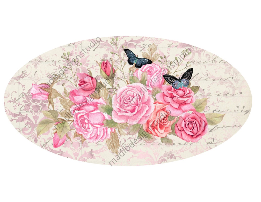 Shabby Pink Roses Decoupage Paper Printable, Shabby Chic Roses, Clipart ...