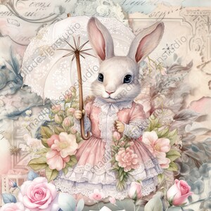 Easter Bunny Digital Download, Rice Paper, Easter Rabbits, Spring ...