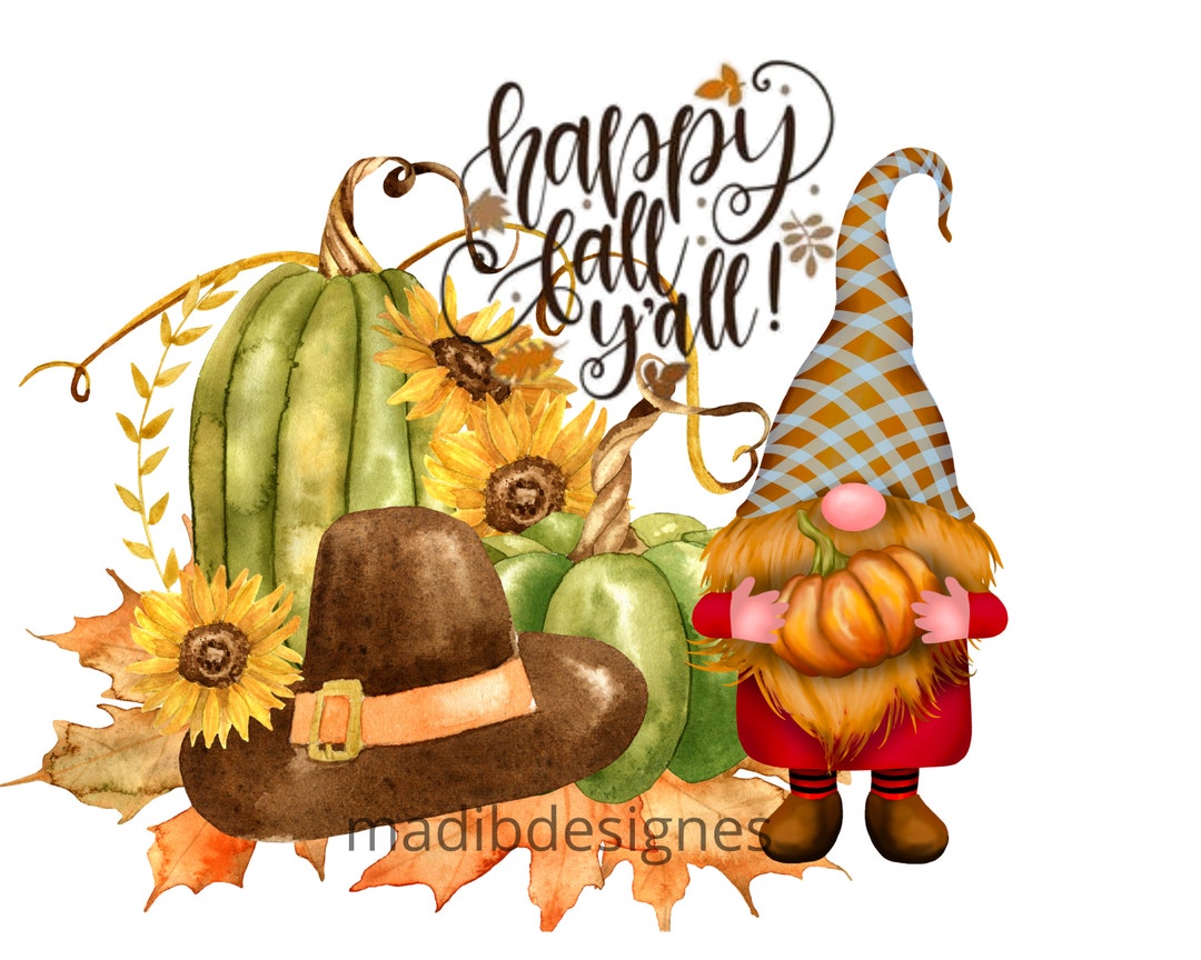 Gnomes & Pumpkins for Fall, Happy Fall Yall, Fall Pillow, Fall Gnome ...