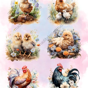 Chicken Farm Printable, Chickens, Roosters Farm Animals Png, Decoupage ...